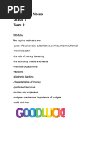 Revision Term 1 Grade 7 Ems Notes | PDF | Basic Needs | Goods