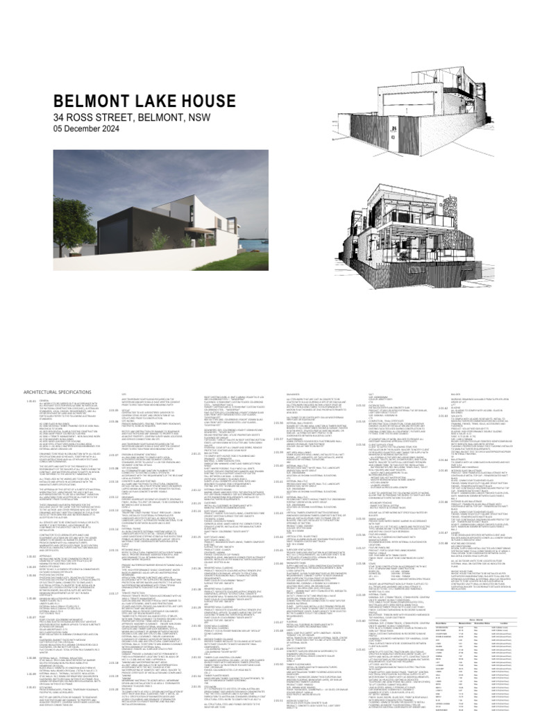 Belmont Lake House Architectural Specs | PDF | Wall | Stairs