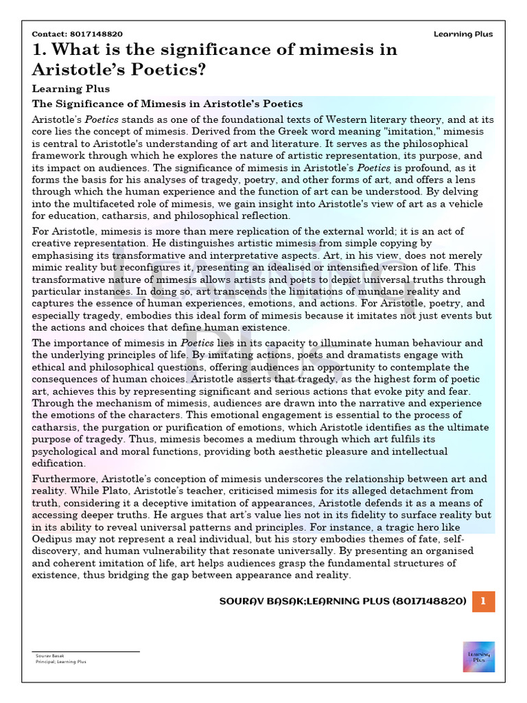 Aristotle's Poetics | PDF | Aristotle | Tragedy