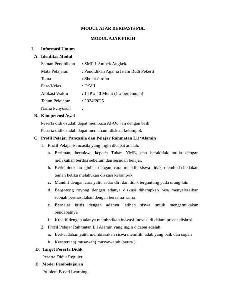 Rangka Modul Ajar 2 | PDF