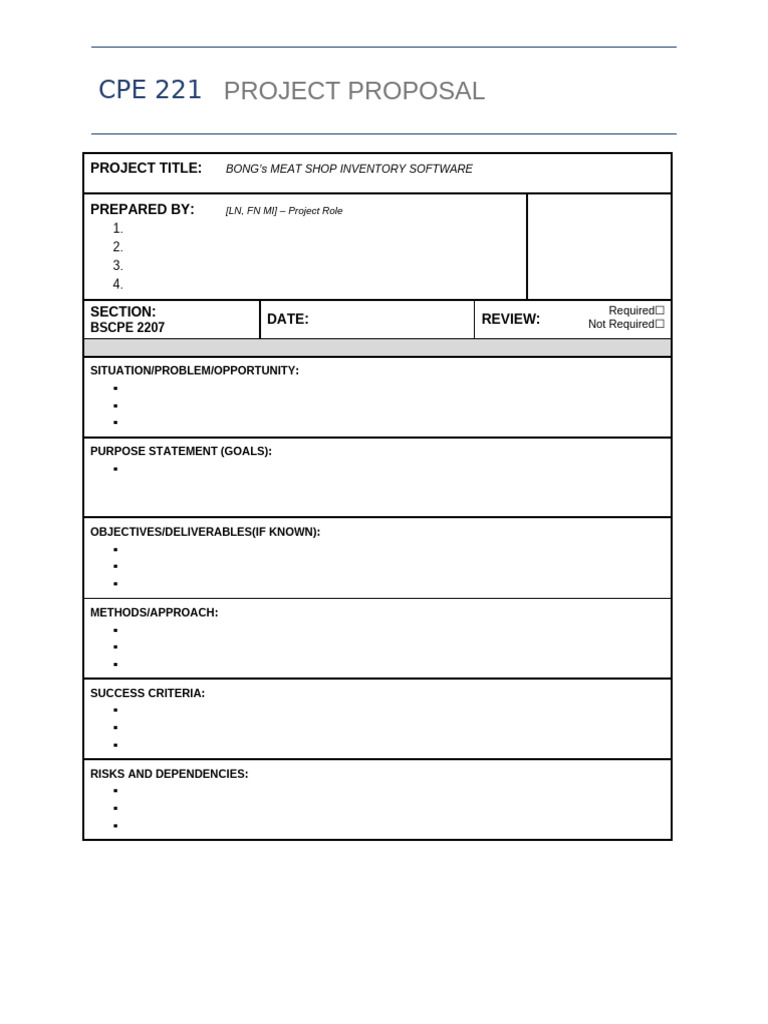 Bong's Meat Shop Inventory Software Proposal | PDF