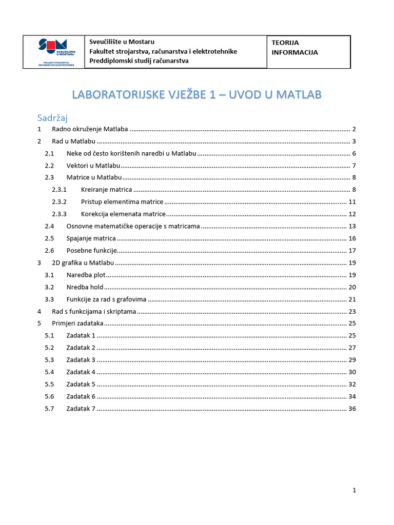 TINF-LAB-1-upute Za Vjezbe | PDF
