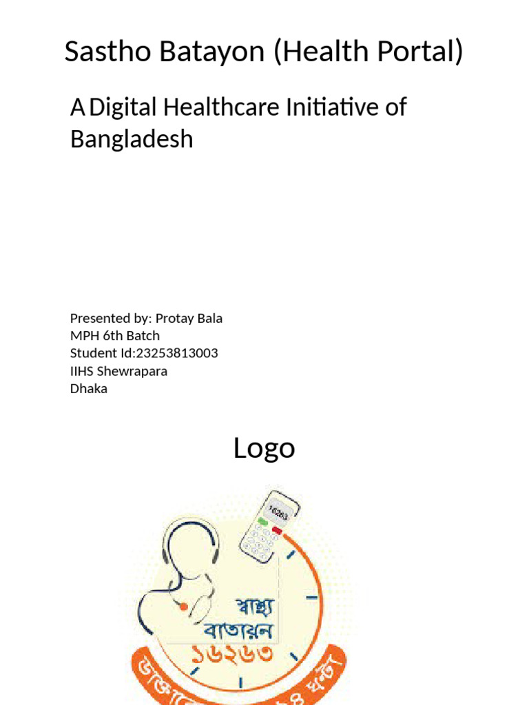 Sastho Batayon Presentation | PDF