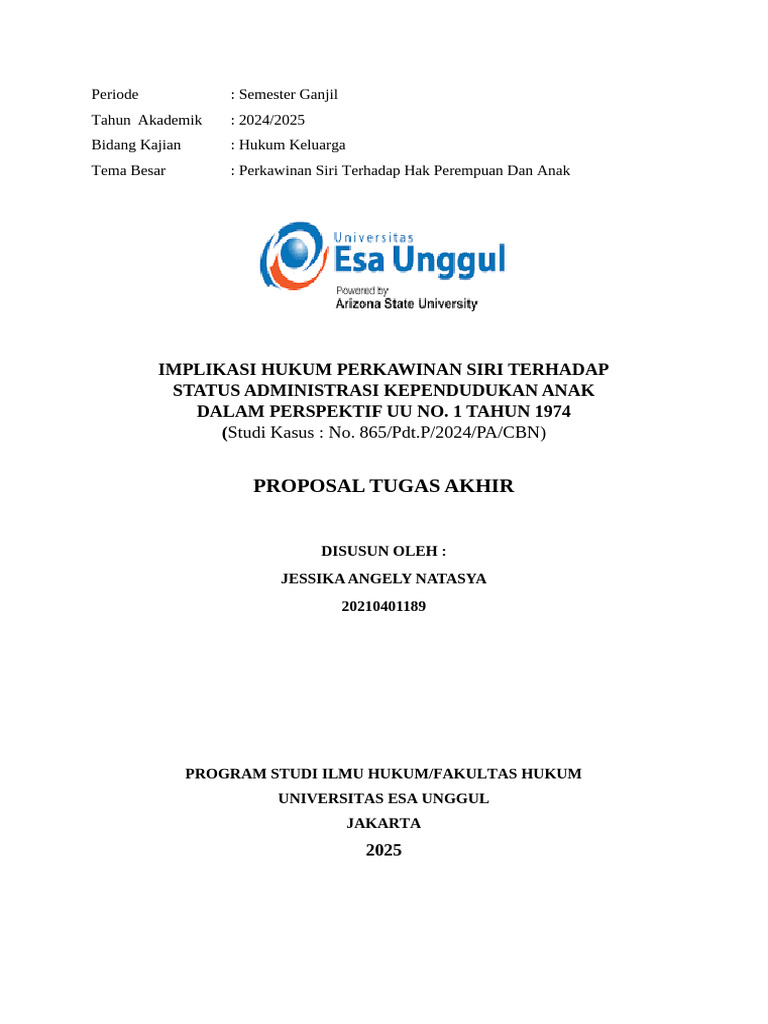 (REVISI FINAL ) Proposal Skripisi Jessika | PDF