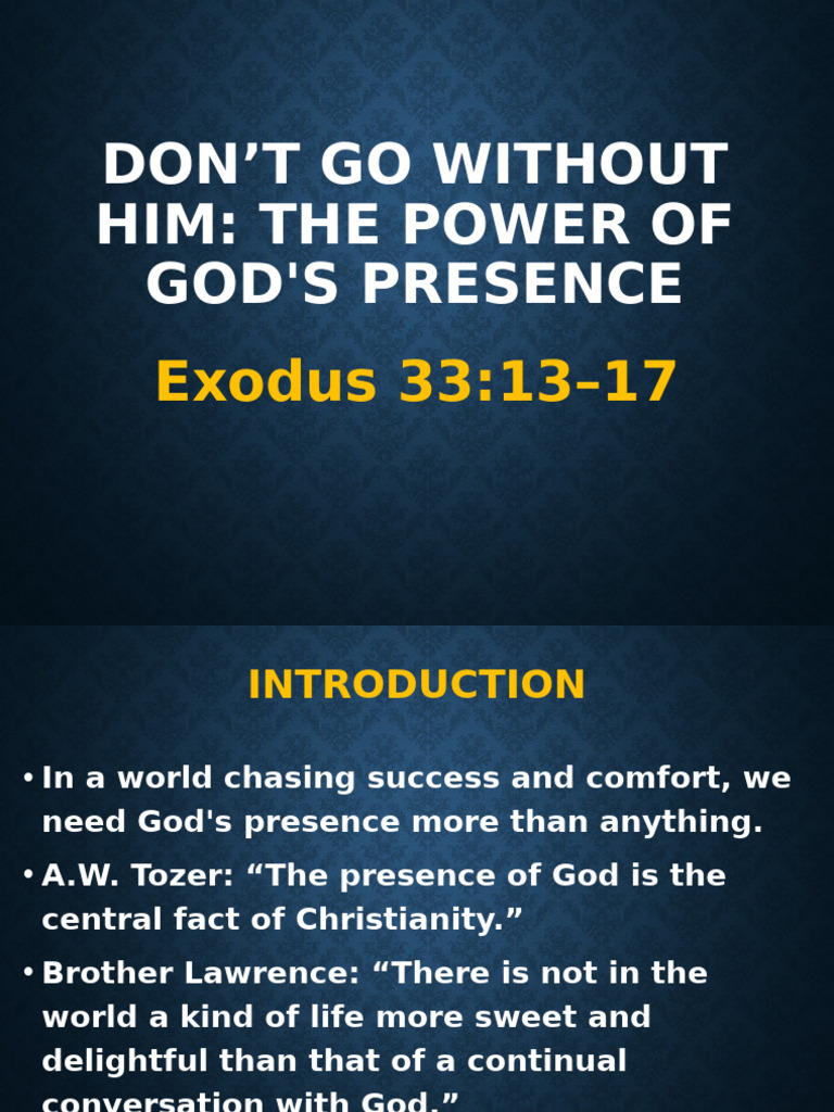 Don’t Go Without Him Sermon | PDF