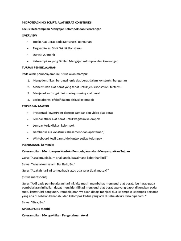 Microteaching Script | PDF