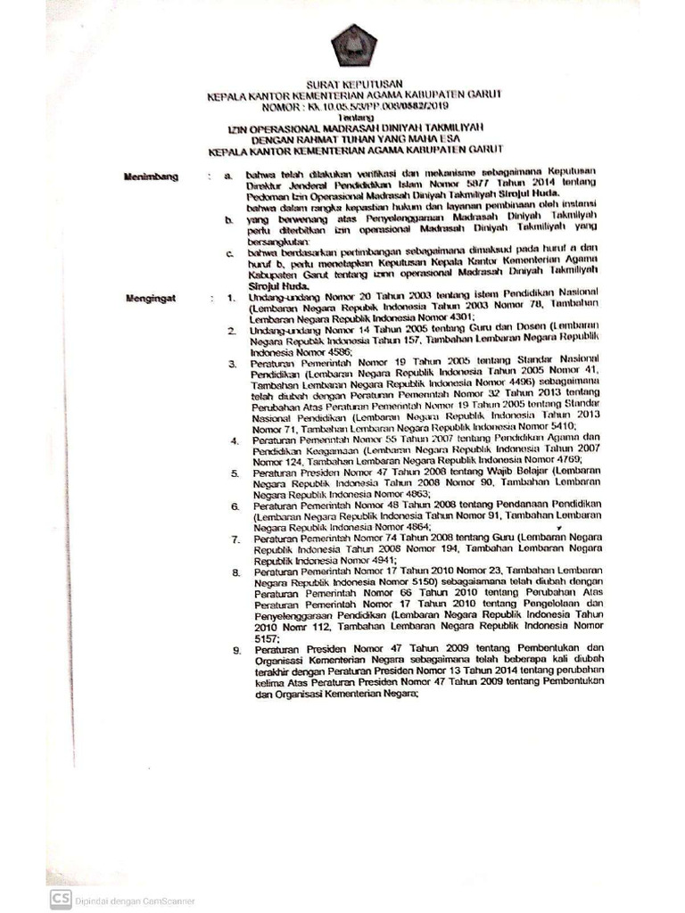 Ijin Operasional | PDF