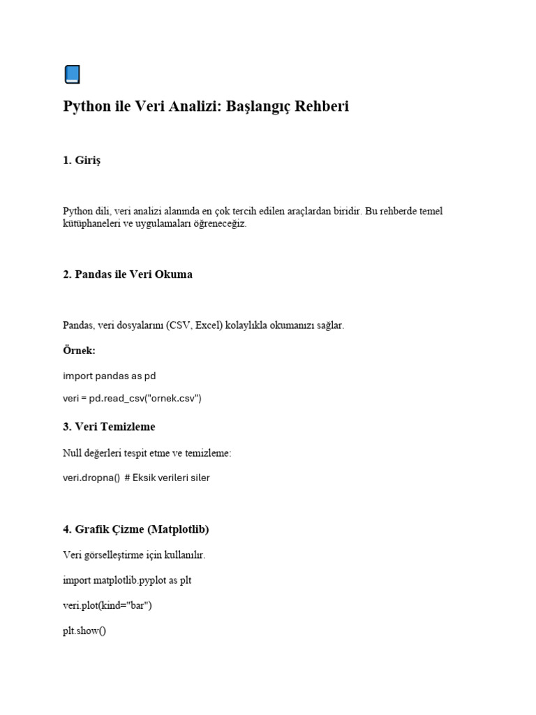 Python Ile Veri Analizi | PDF