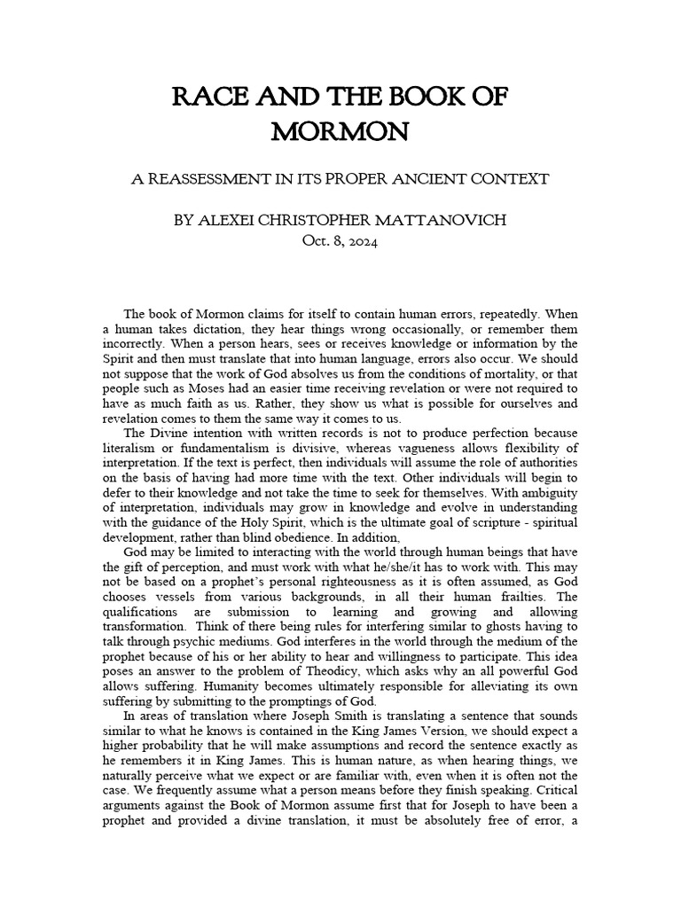 Race and The Book of Mormon | PDF | Book Of Mormon