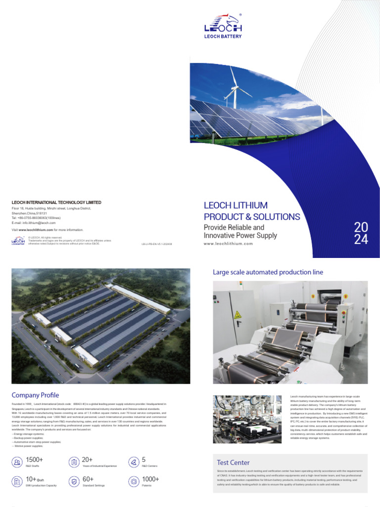 Leoch lithium product solutions V5.1 | PDF | Direct Current | Electronics