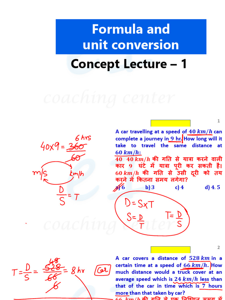 Time Speed and Distance | PDF