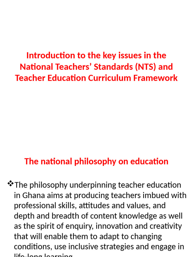 Introduction To The Key Issues in The National | PDF | Teachers | Teacher Education