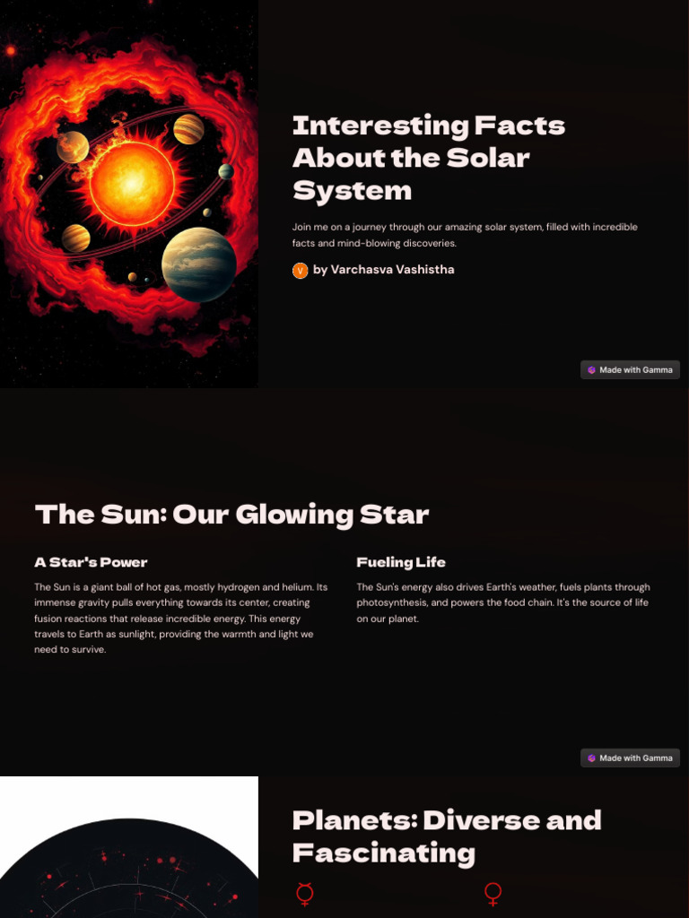 Interesting Facts About The Solar System | PDF | Solar System | Planets
