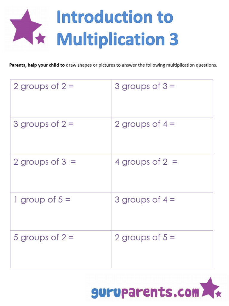 Introduction To Multiplication Worksheet 3 | PDF