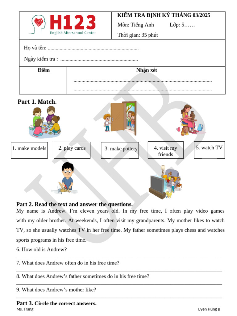GRADE 5 Test 8 Lesson 51 | PDF