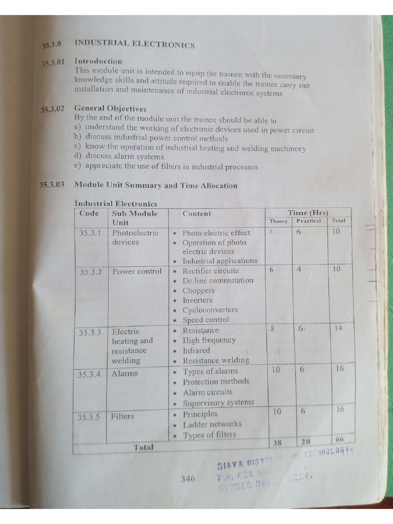 Industrial Electronics Syllabus | PDF
