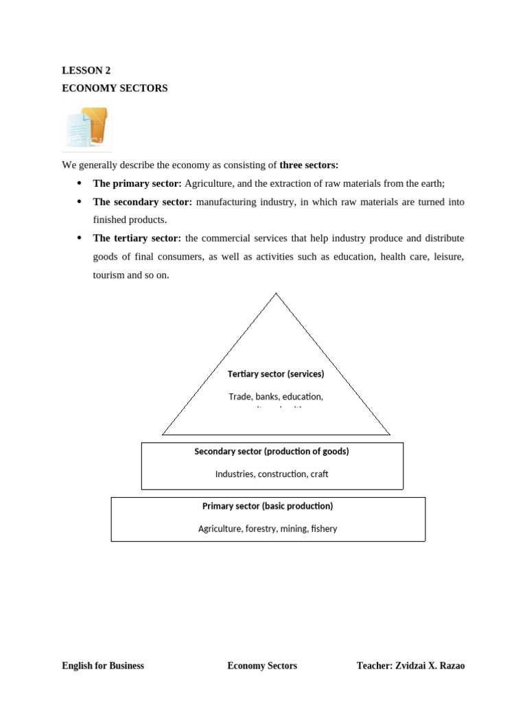 Lesson 2 Economy Sectors | PDF
