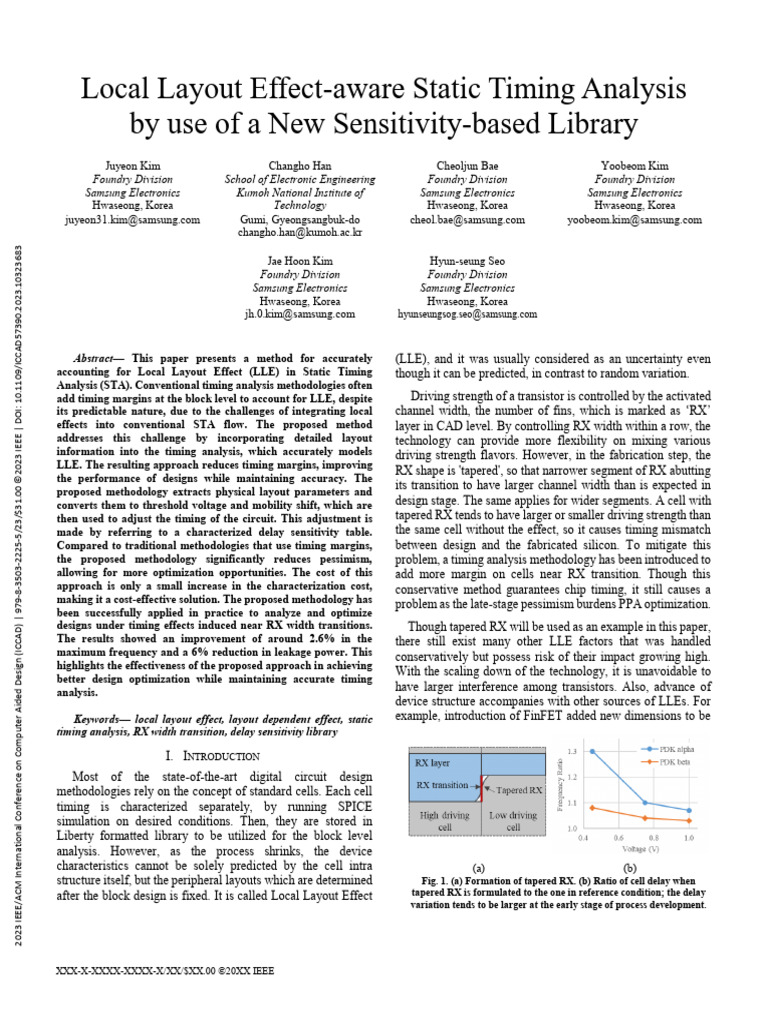 Local Layout Effect in Timing Analysis | PDF | Spice | Electrical Engineering