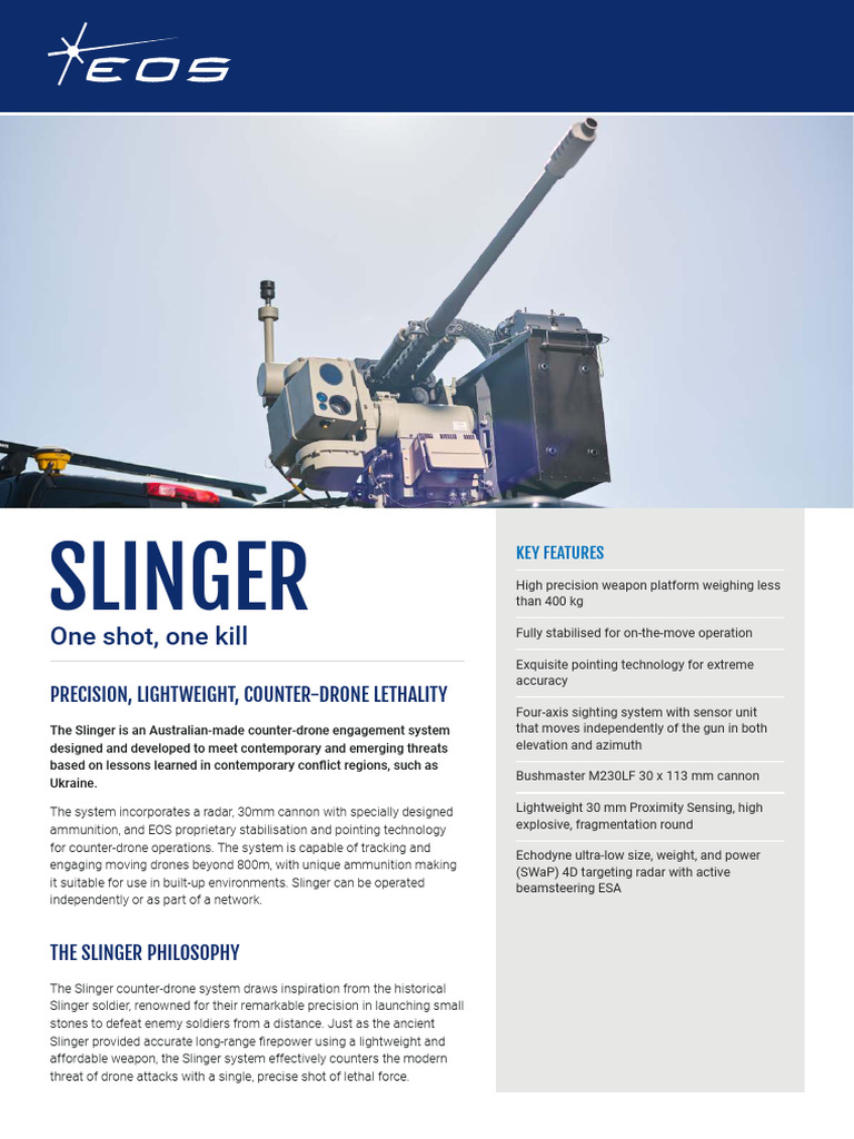 EOS Defence Slinger Flyer | PDF | Military Technology
