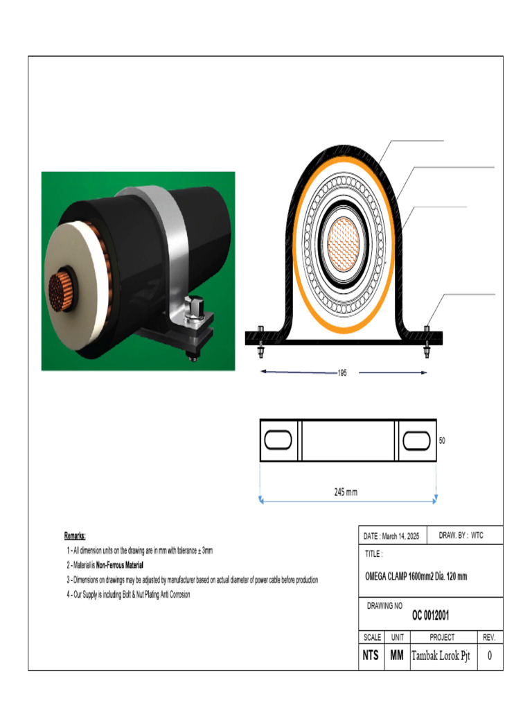 Omega Clamp Drawing 120mm | PDF