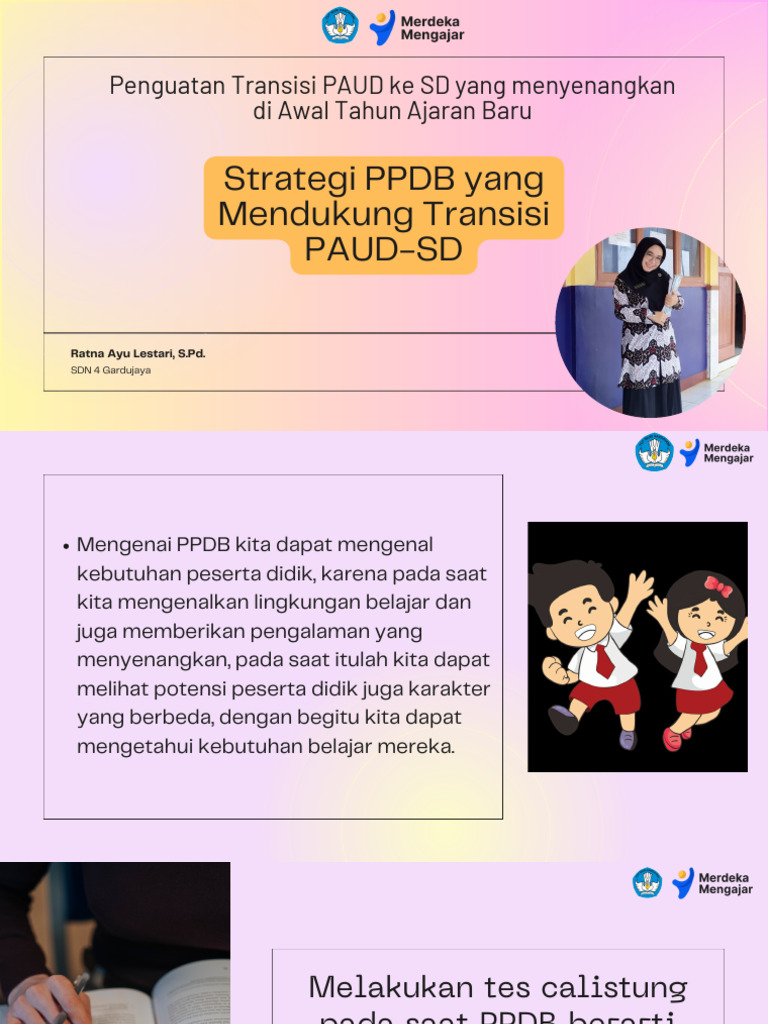 Penguatan Transisi PAUD-SD DI TAHUN AJARAN BARU | PDF