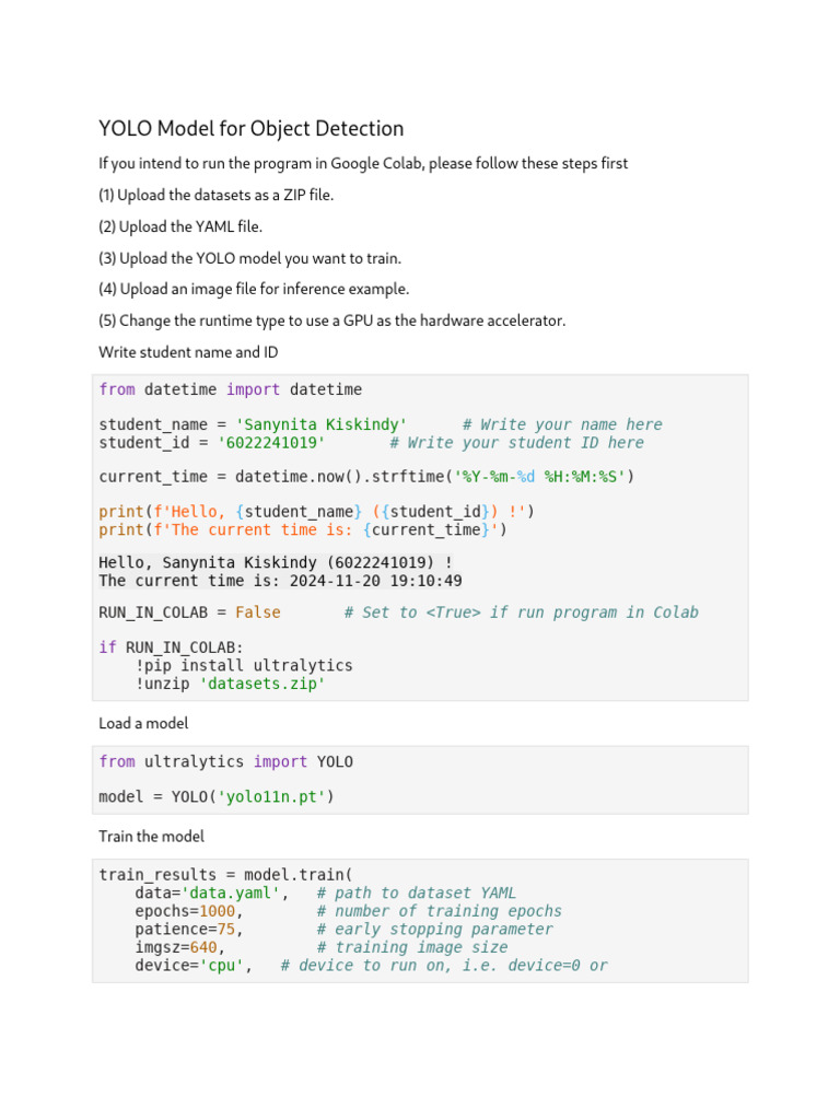 Tugas 1 Object Detection Pdf Computer Architecture Computer Engineering 9419