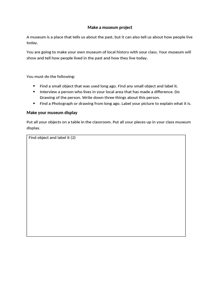 Make A Museum Project | PDF