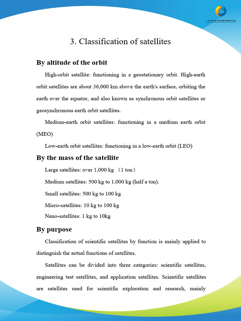 3. Classification of Satellites | PDF