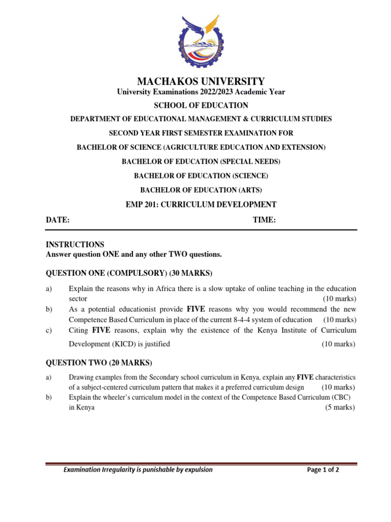 Emp 201 Curriculum Development | PDF | Curriculum | Intelligence