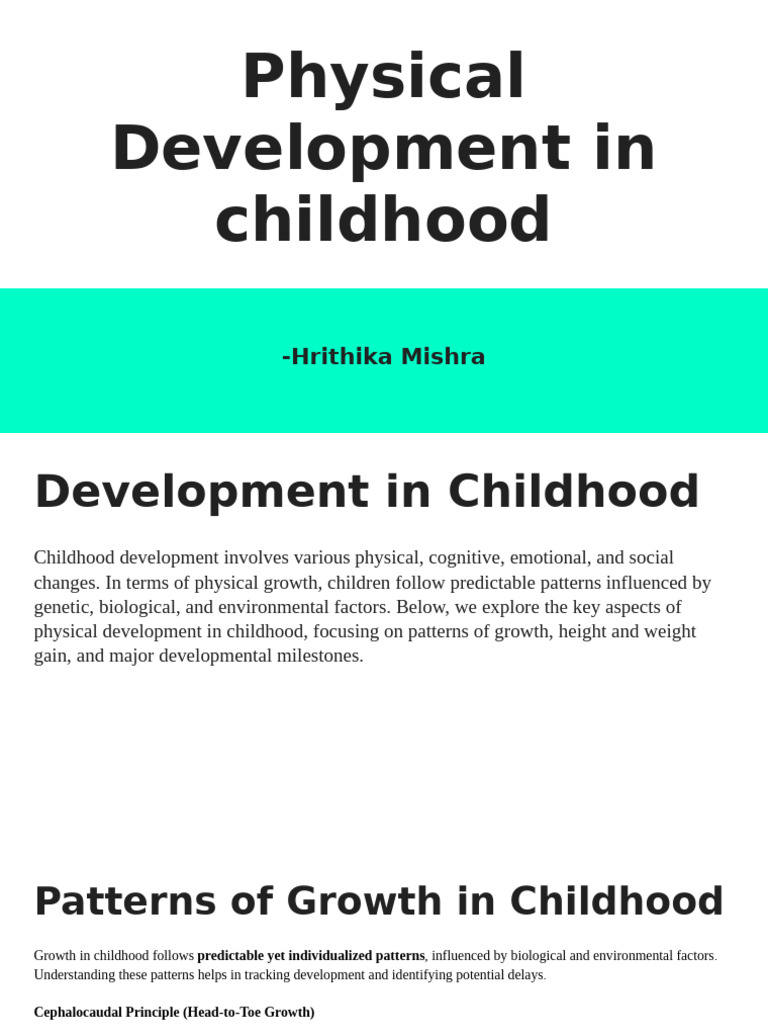 Physical Development in Childhood and Adulthood | PDF | Adolescence ...