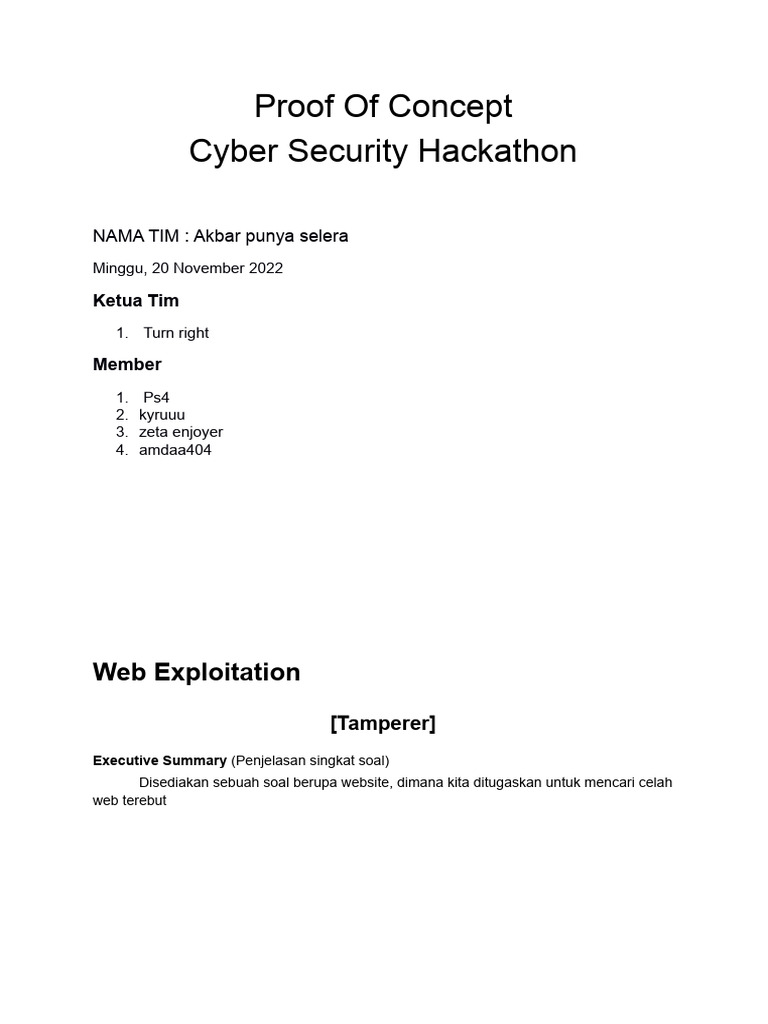 Contoh Proof of Concept dalam Keamanan Cyber | PDF