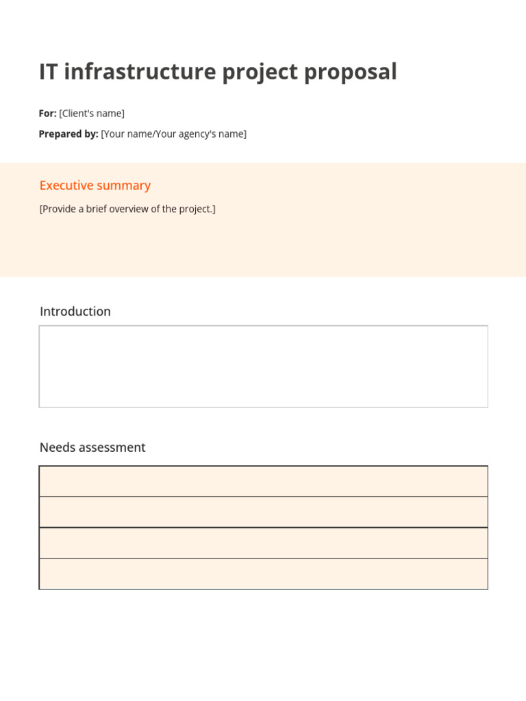 IT Infrastructure Project Proposal Template | PDF