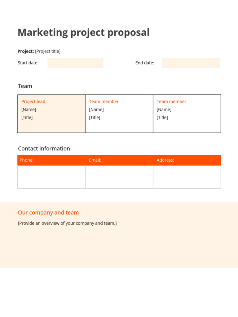 Marketing Project Proposal Template | PDF