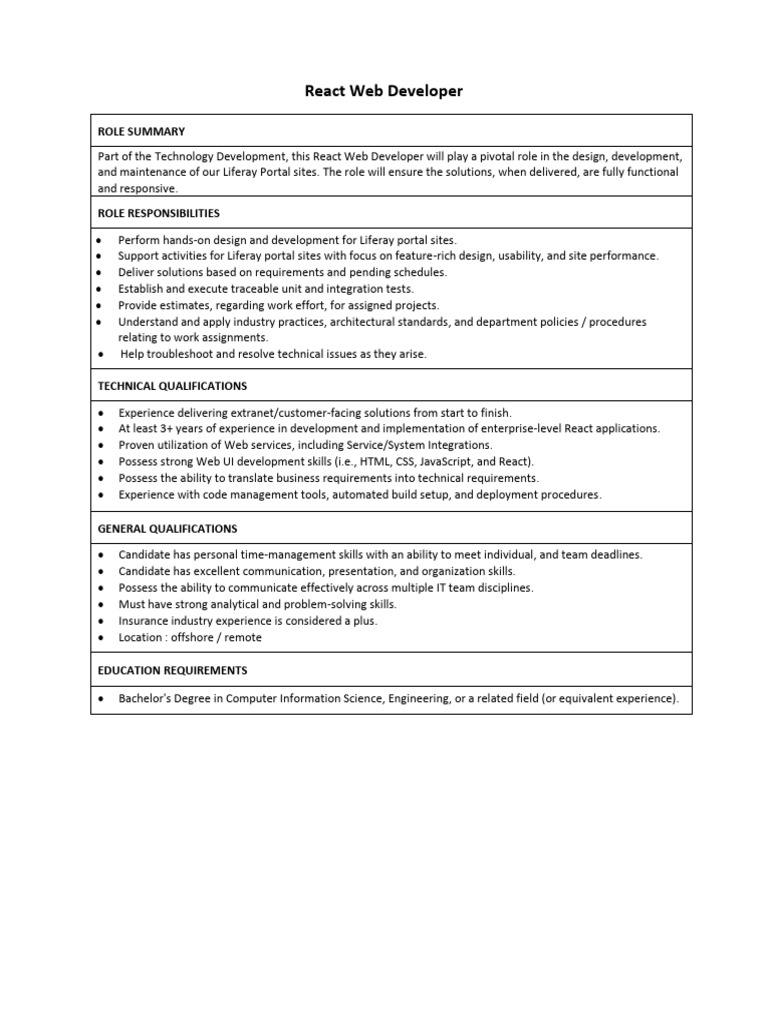 React Web Developer - Sept2024 | PDF