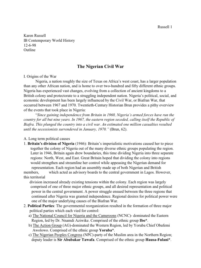 Russell Nigerian Civil War | PDF | Biafra | Nigeria