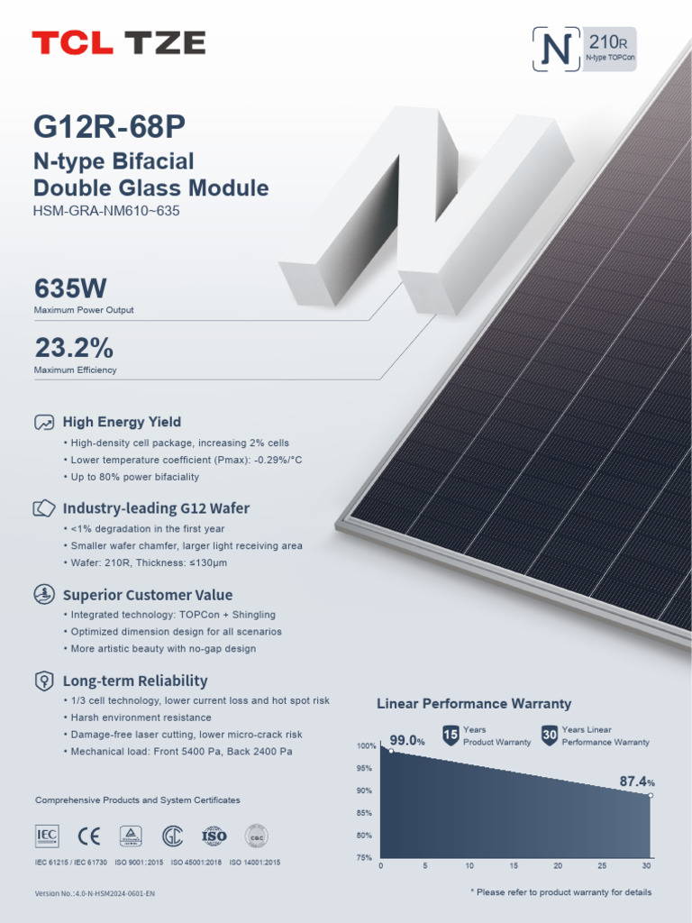 TCL 4.0 Ntype G12R 68P Bi 30mm - HSM GRA NM610 635 | PDF | Physical Sciences | Sustainable ...