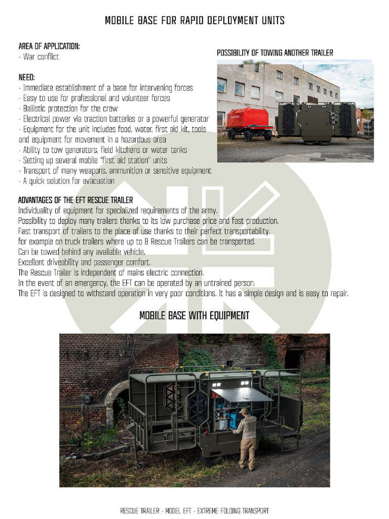 Use - MOBILE BASE FOR RAPID DEPLOYMENT UNITS | PDF