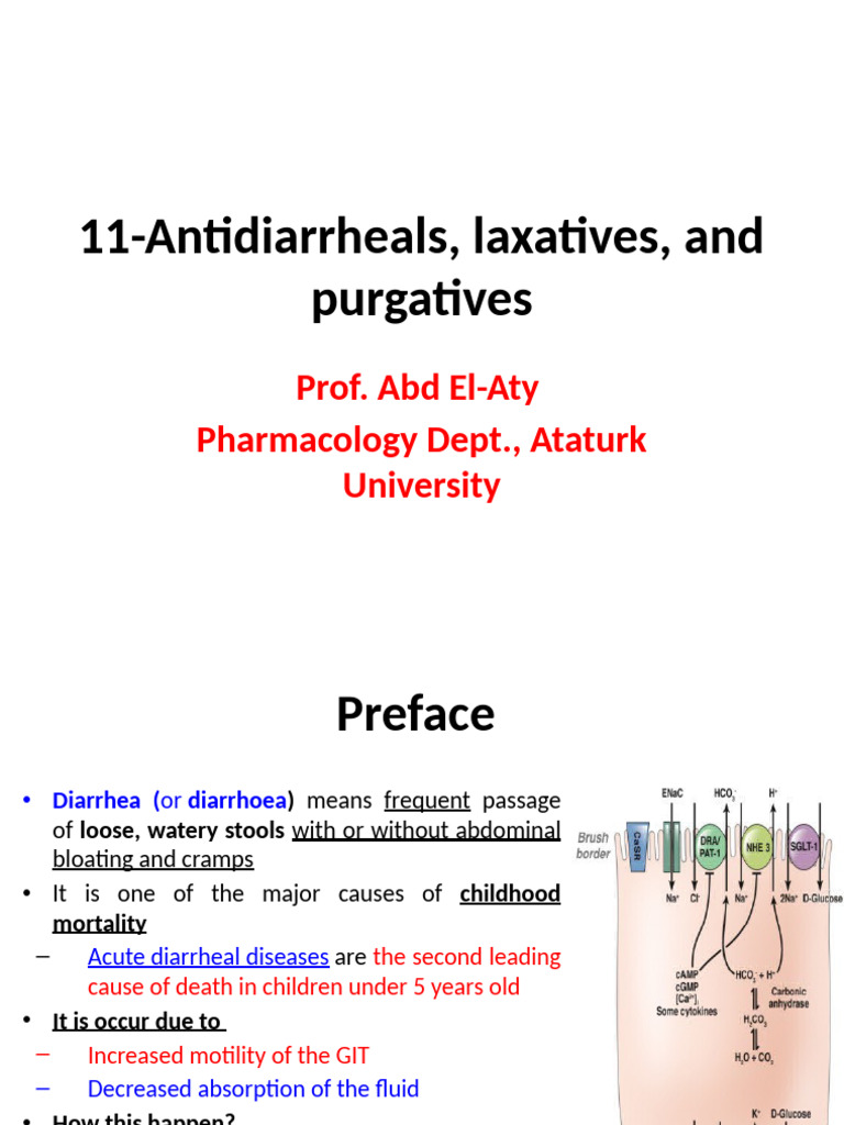 Antidiarrheals and Laxatives Overview | PDF | Diarrhea | Medical ...