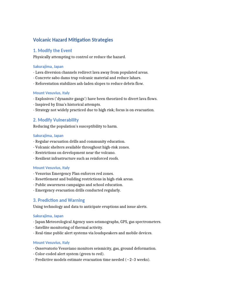 Volcanic Hazard Mitigation Notes | PDF | Volcano | Geological Hazards