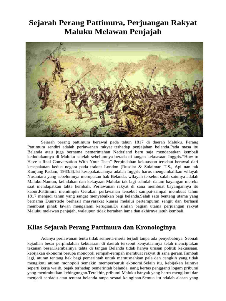 Sejarah Perang Pattimura | PDF