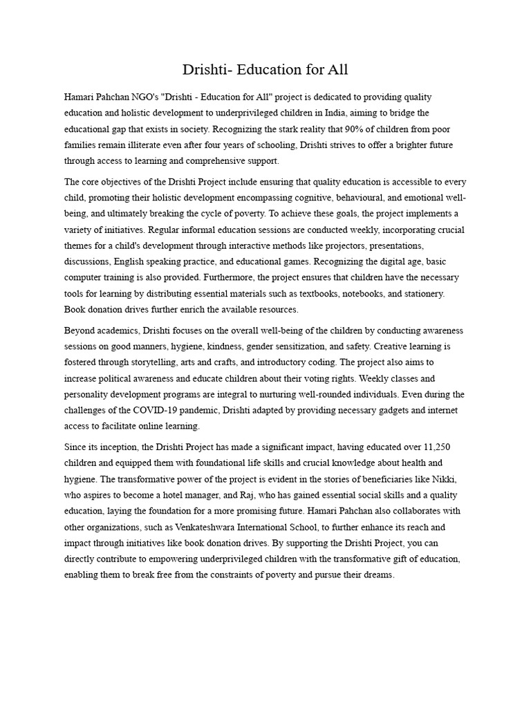 Drishti: Empowering Education for All | PDF | Cognition | Learning