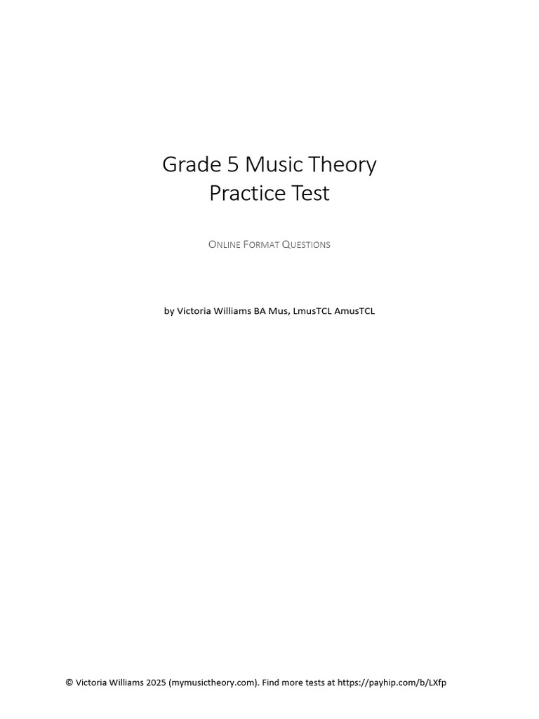 ABRSM Grade 5 Practice Test | PDF | Scale (Music) | Musicology