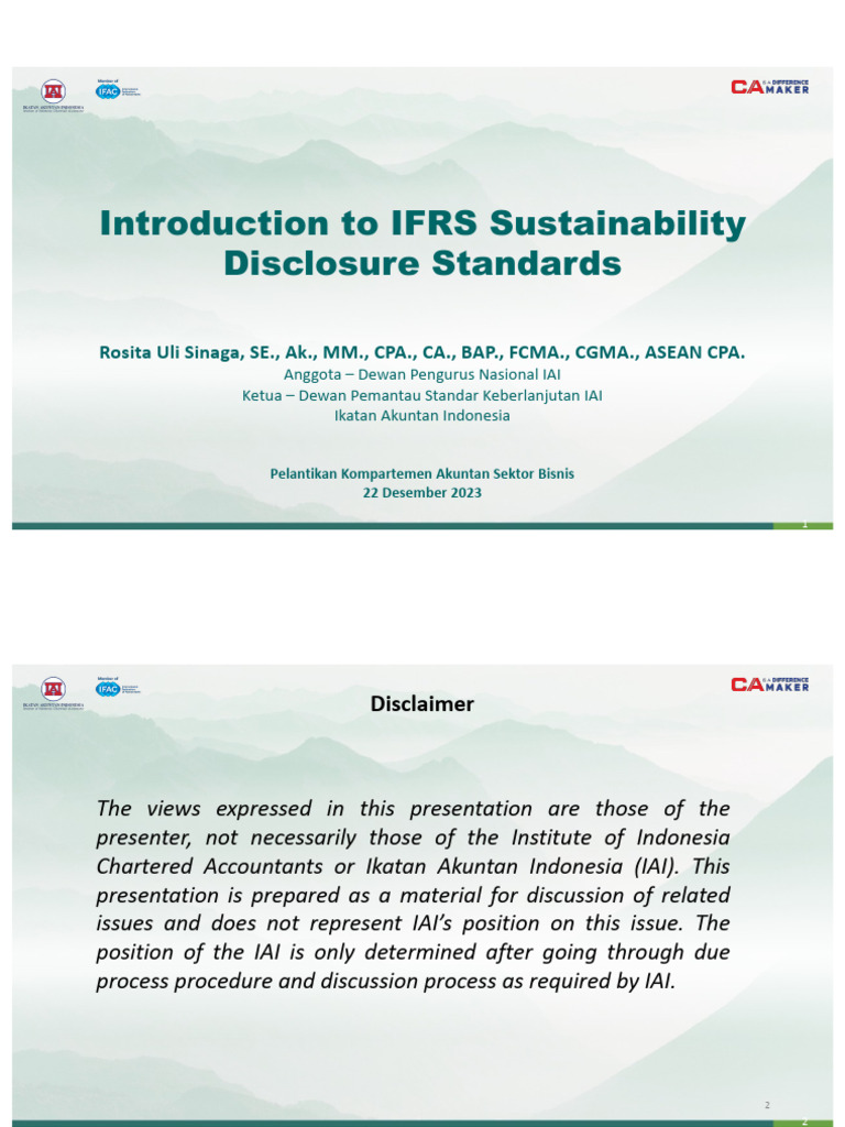 IFRS Sustainability Disclosure Overview | PDF | International Financial ...