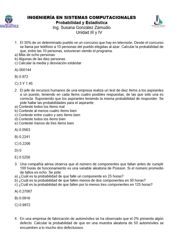 Problemas Sin Solucion | PDF | Probabilidad | Aleatoriedad