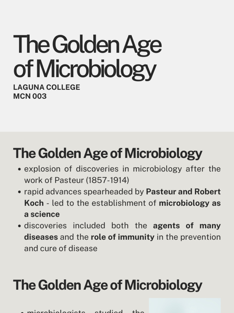 The Golden Age of Microbiology Explained | PDF | Microbiology | Bacteria