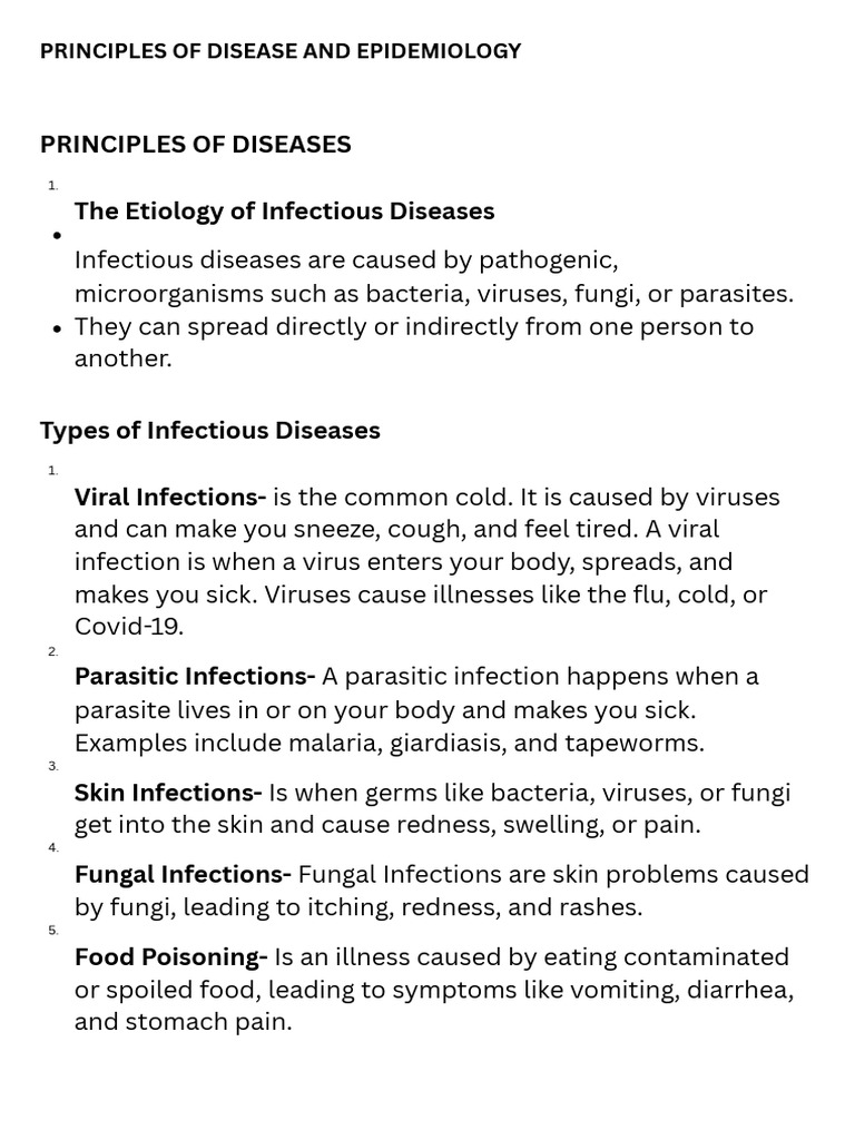 Principles of Disease and Epidemiology | PDF | Infection | Epidemiology