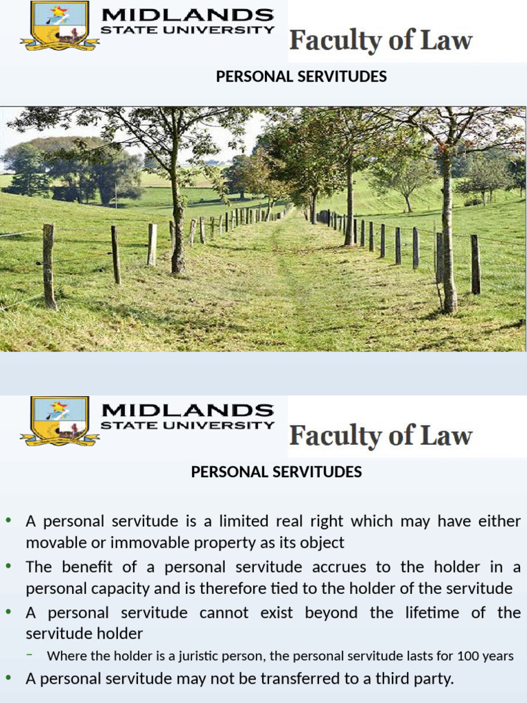 Lecture 11.1 Personal Servitudes | PDF | Easement | Property