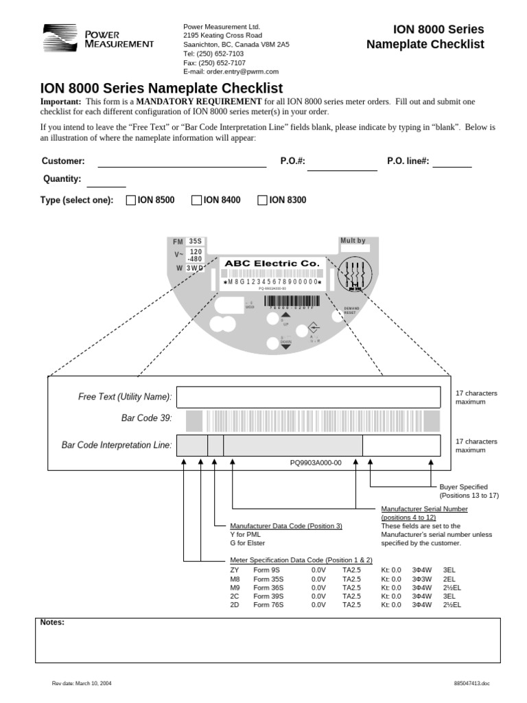 8000 Series Nameplate | PDF