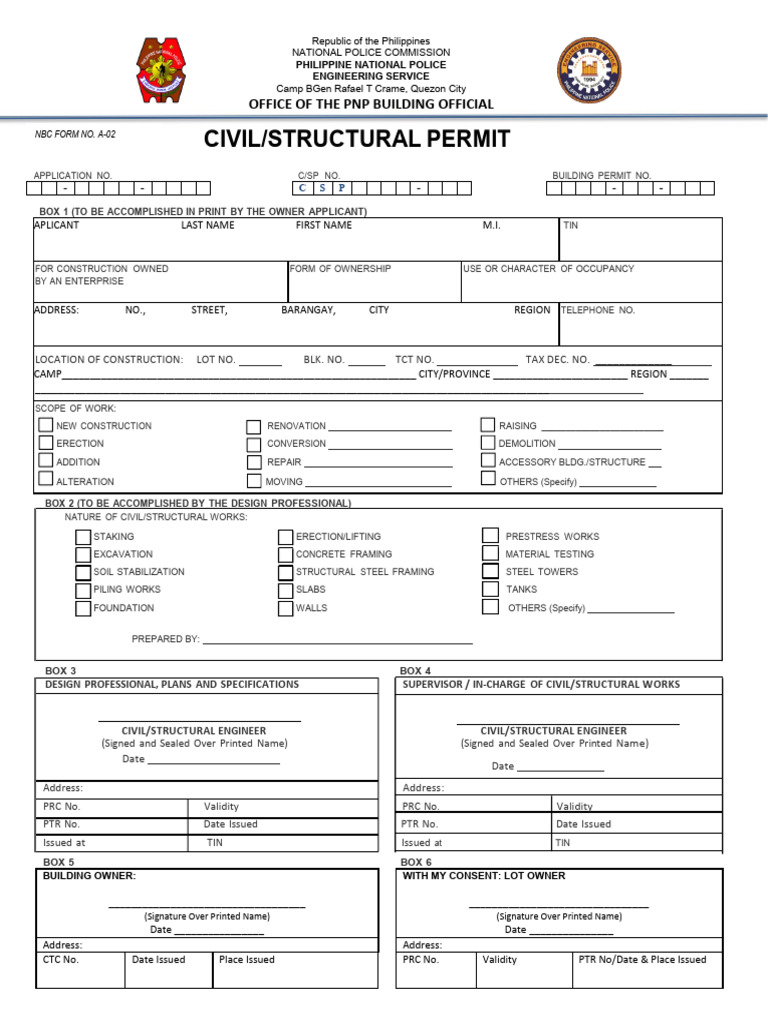 GUIDE - 2024 02 Civil Permit Form | PDF | Specification (Technical ...