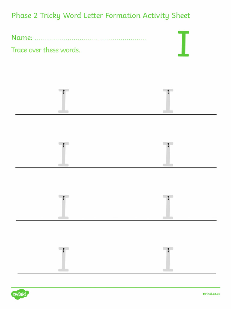 T L 5993 Phase 2 Tricky Words Letter Formation Activity Ver 3 | PDF